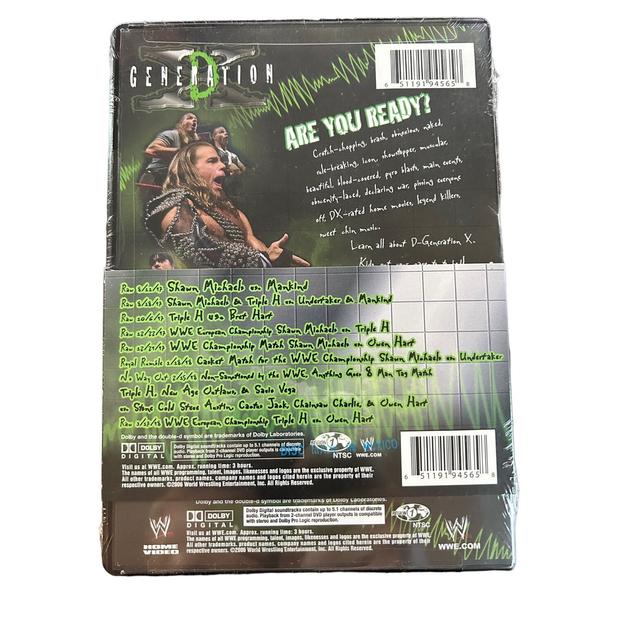 WWE - D Generation X (DVD, 2006) DX CHYNA TRIPLE H SHAWN MICHAELS WWF ...